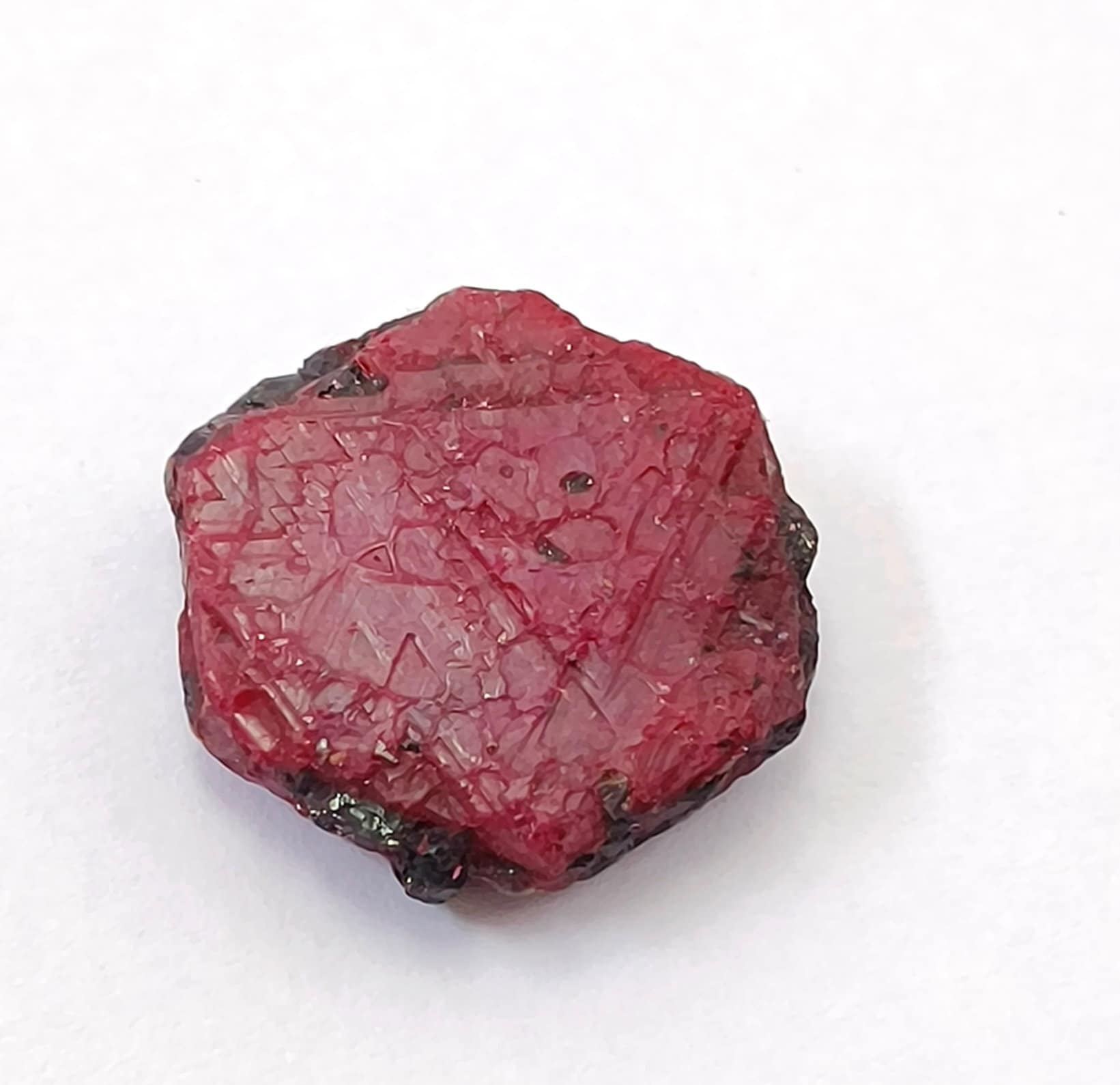 Natural Red Ruby Hexagonal Shape With Triangles Inside African Rough ...