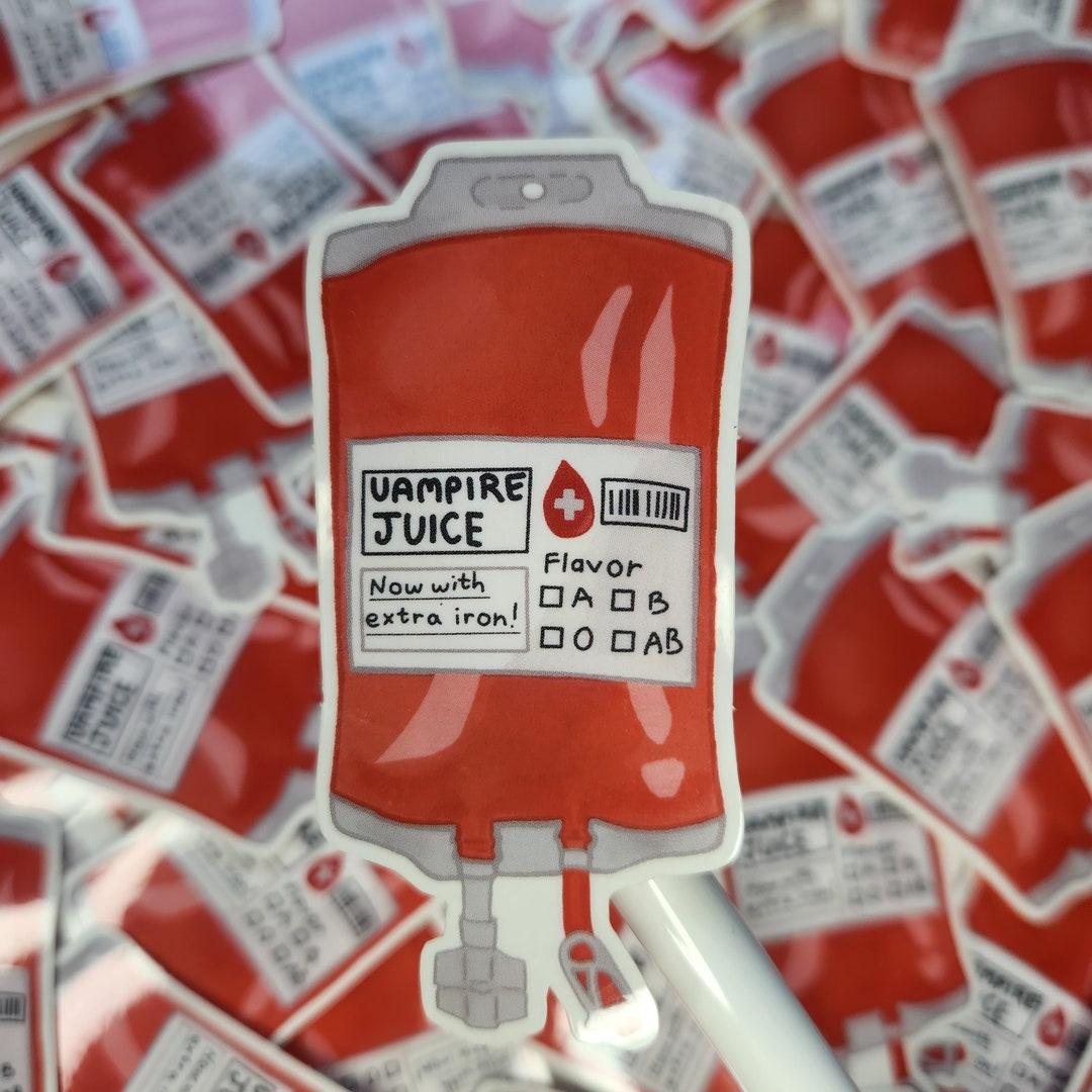 Vampire Juice Blood Bag Semi-transparent Glossy Vinyl Sticker - Etsy