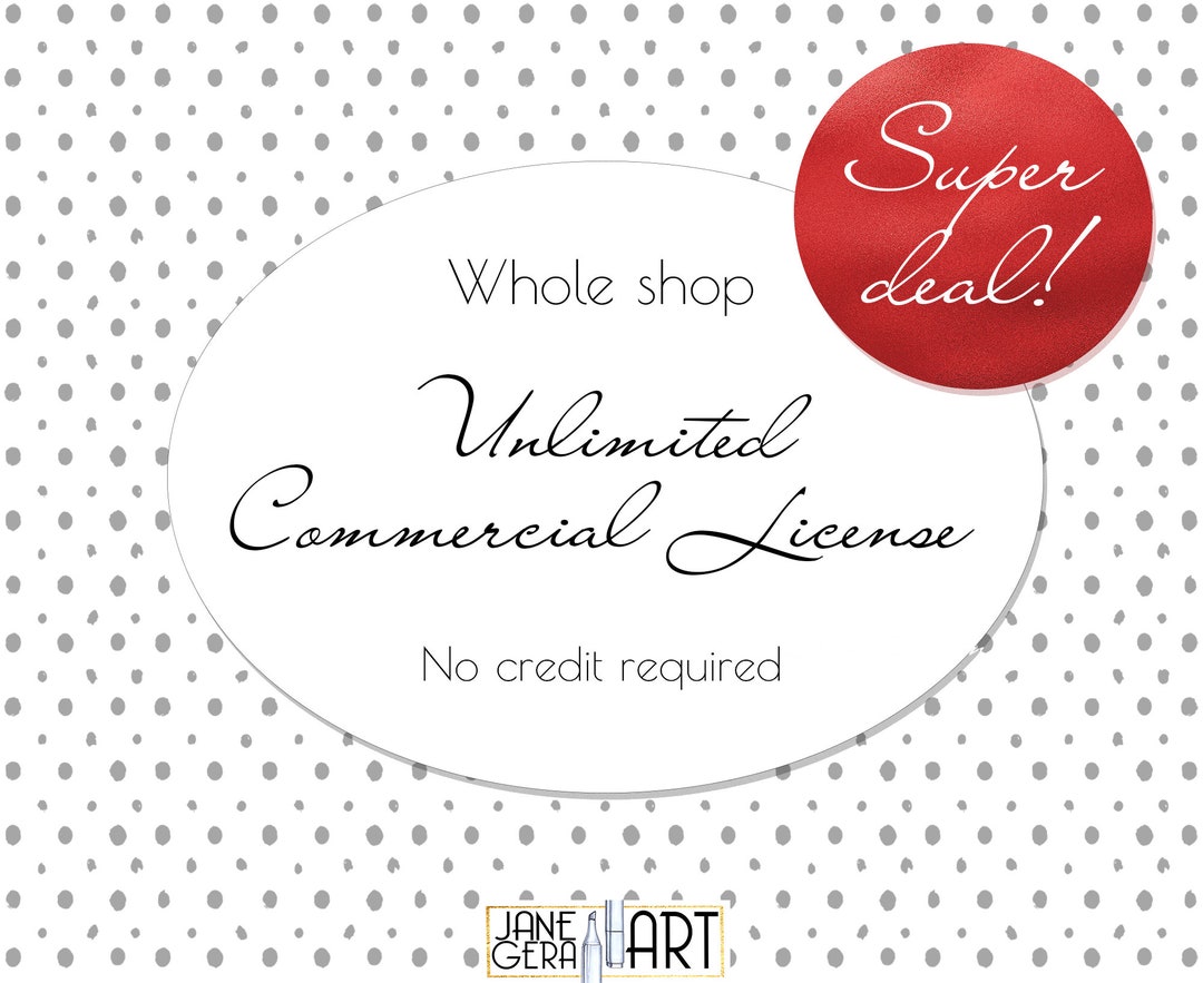 UNLIMITED Commercial License Clipart Commercial Use Digital Download No ...