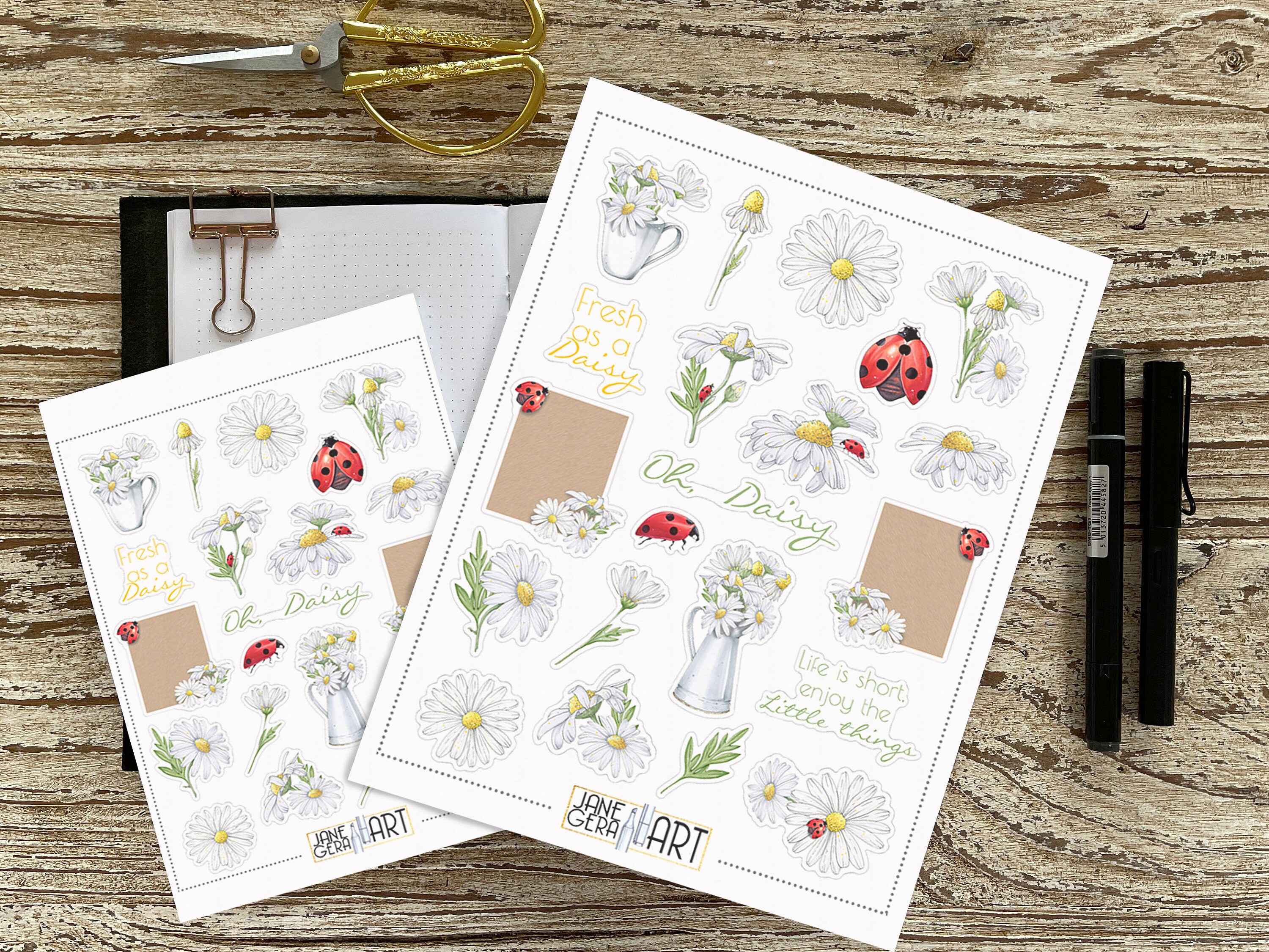 Daisy Flower Planner Stickers Printable Floral Bujo Stickers - Etsy