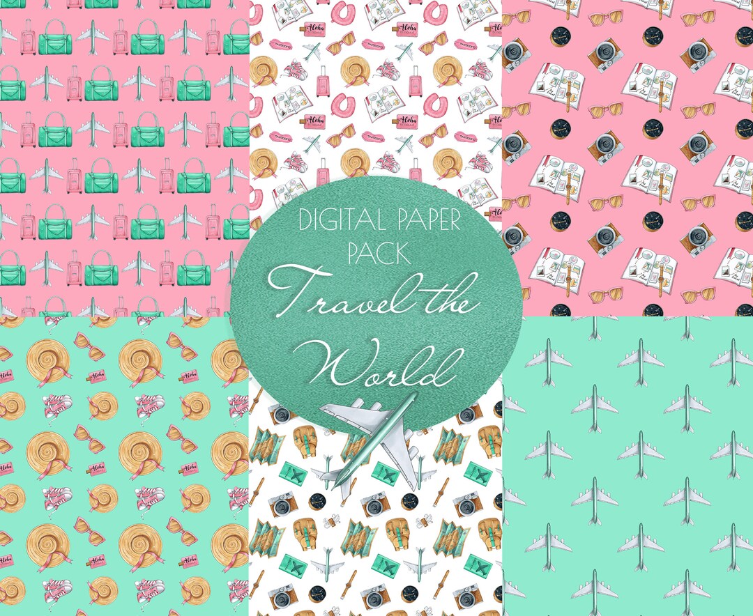 Travel Digital Paper Airplane PNG Seamless Pattern Digital Download - Etsy