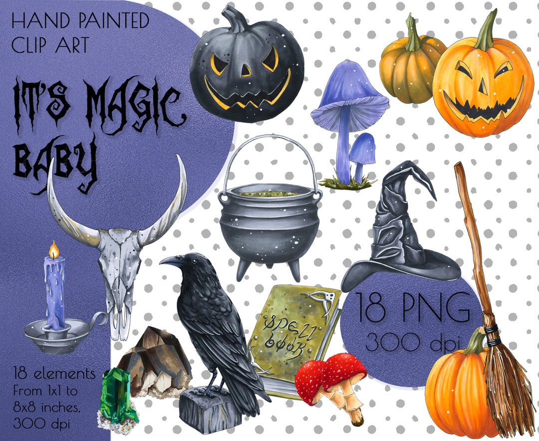 Halloween Clipart Witchy Clip Art Digital Download - Etsy