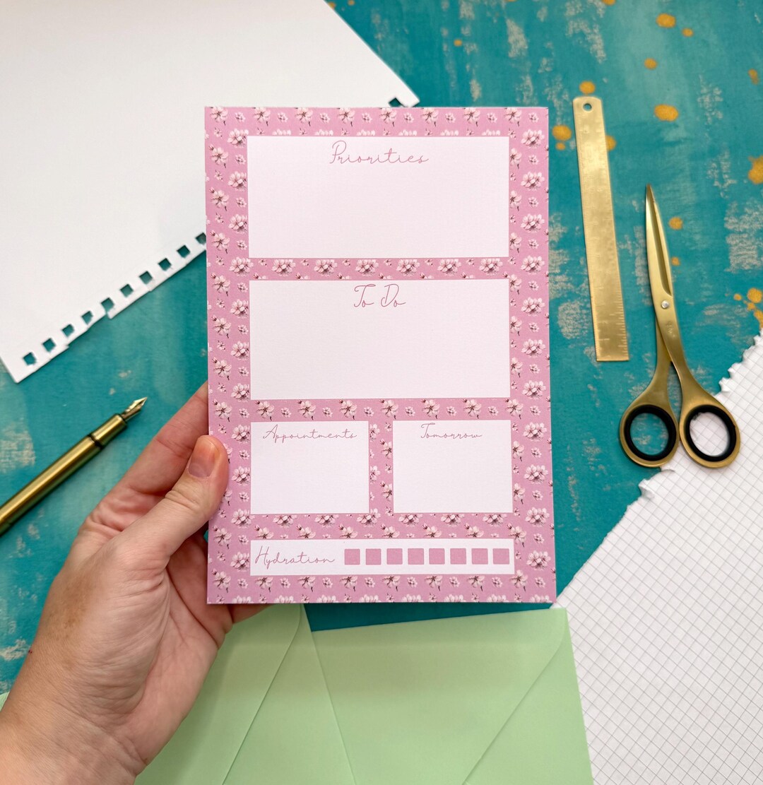 Sakura Blossoms A5 Notepad – Elegant Floral Writing Pad for Desk ...