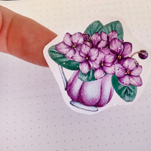 Violet Flower Stickers Printable Planner Stickers Cricut Designs - Etsy