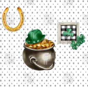 St Patricks Day PNG Clip Art Pot of Gold Clipart Digital Download - Etsy