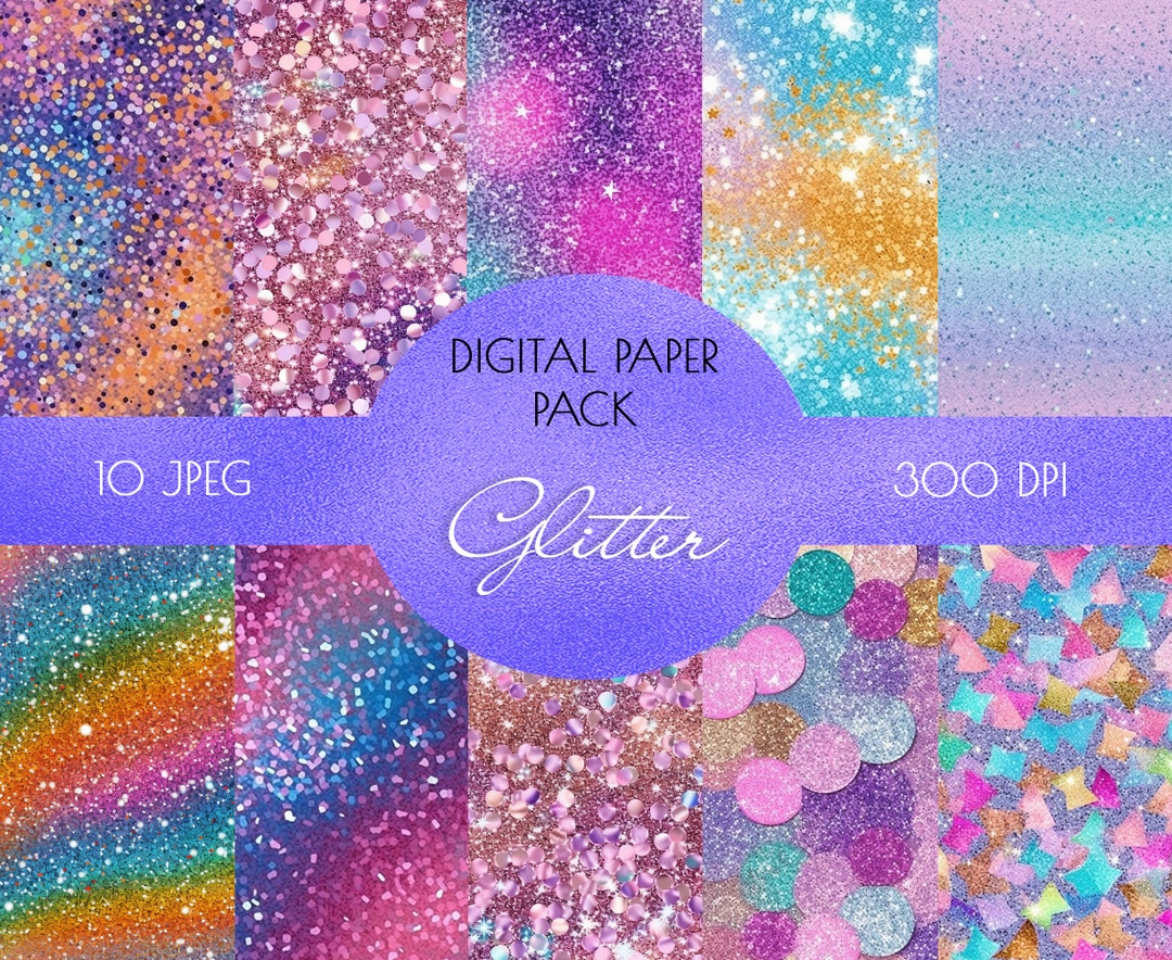 Glitter Digital Paper Printable Scrapbook Paper Digital Download - Etsy