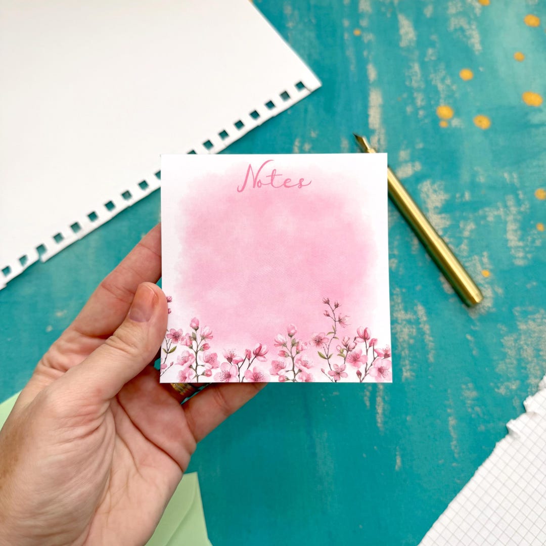 Cherry Blossom Pocket Notepad – Cute Floral Notepad for Notes ...