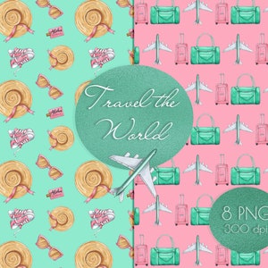 Travel Digital Paper Airplane PNG Seamless Pattern Digital - Etsy
