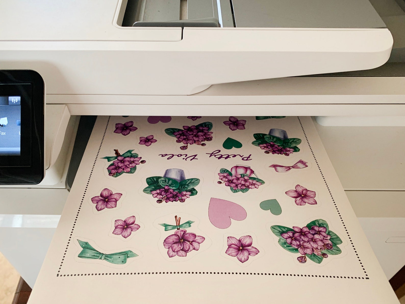 Violet Flower Stickers Printable Planner Stickers Cricut Designs - Etsy