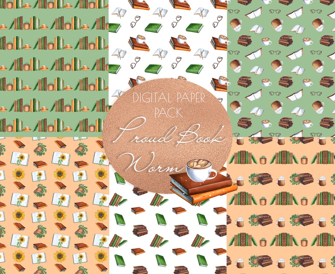 Books Digital Paper Reading Seamless Pattern Digital Download - Etsy