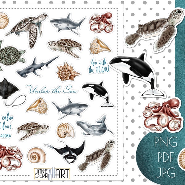 Ocean Stickers - Etsy