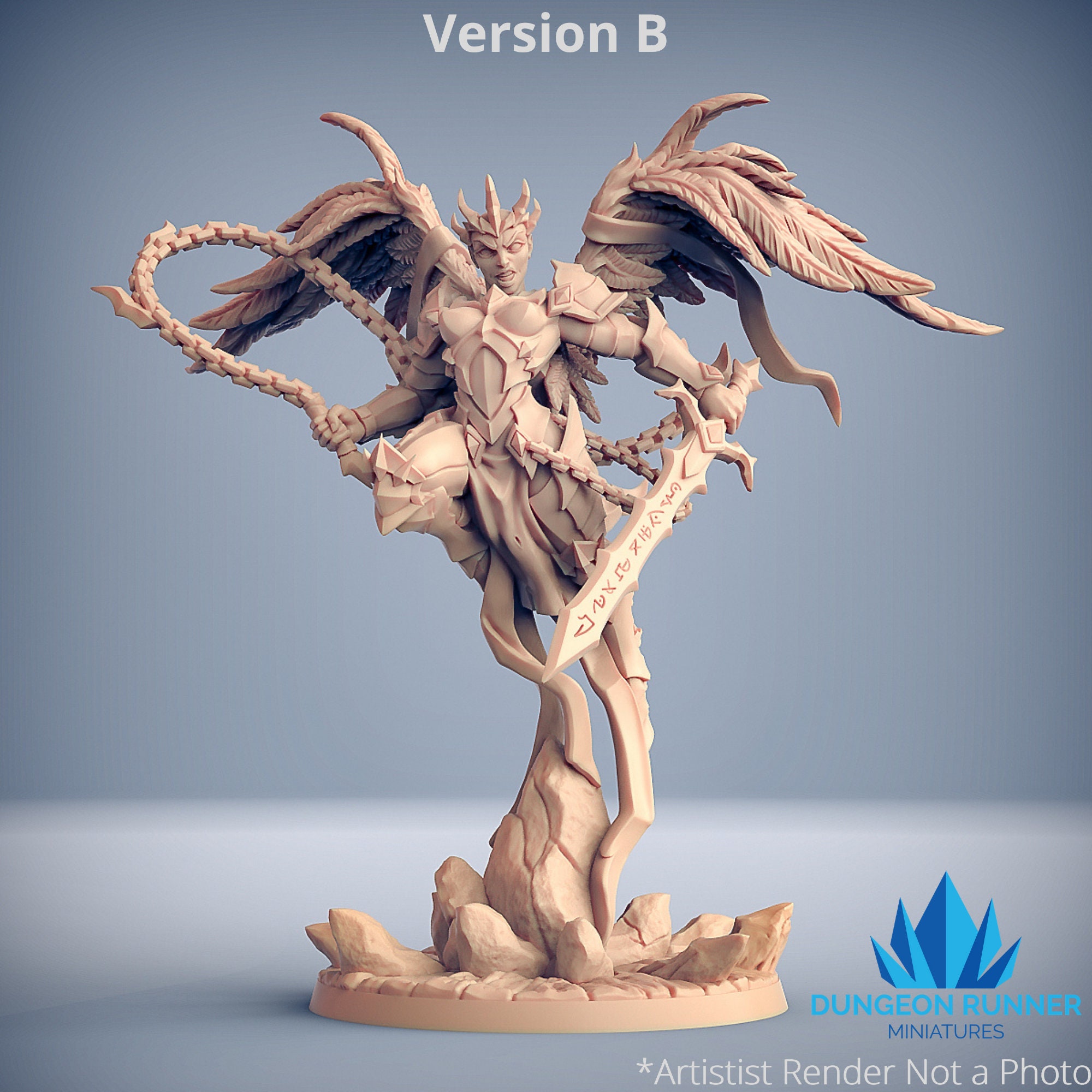 Angel Fallen Boss Miniature Dungeons and Dragons 3D | Etsy