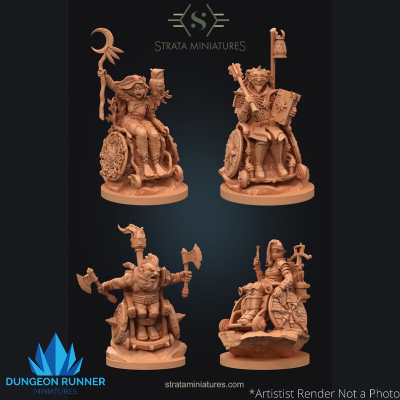 Combat Wheelchair Miniature Dungeons and Dragons 3D - Etsy