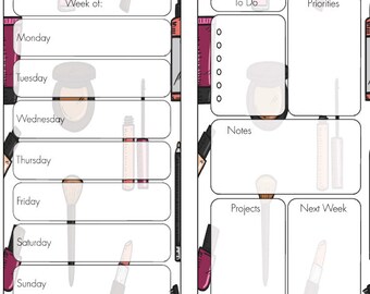 Blank Makeup Face Chart With Product Detail & Note PDF - Etsy