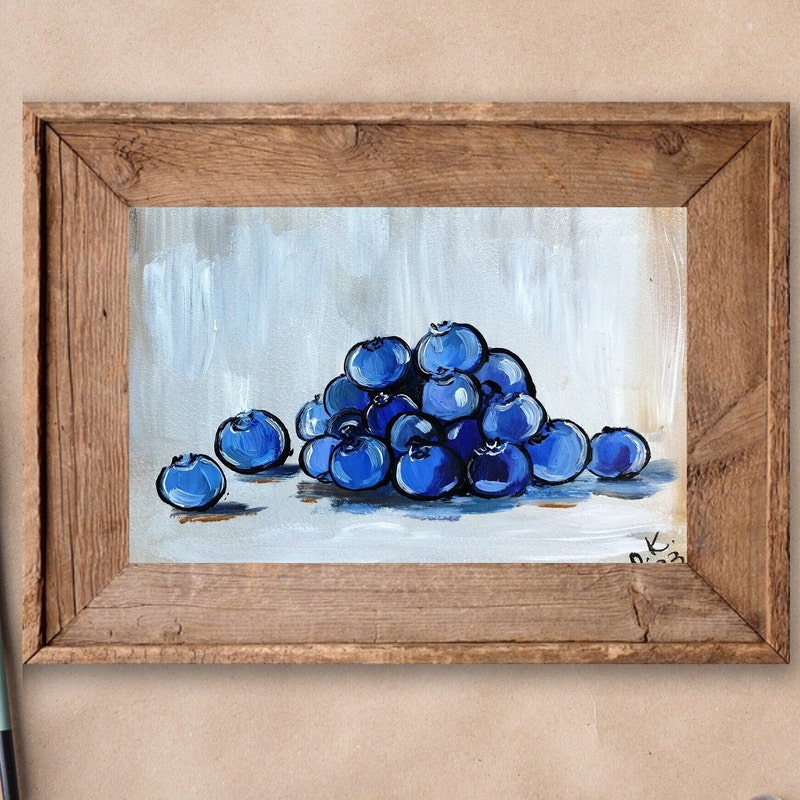 Blueberry Painting - Etsy