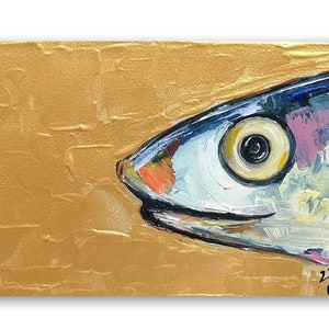 Sardine Art Original Painting Sardines Still Life Oil Painting ...