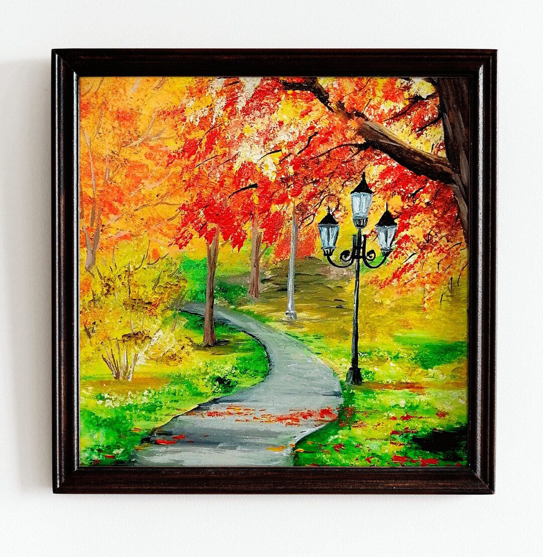 Fall Tree Wall Art Original Painting Autumn Landscape Oil - Etsy