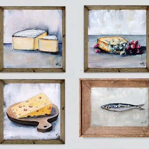 Custom Cheese Still Life Oil Painting Original Kitchen Farmhouse Decor ...