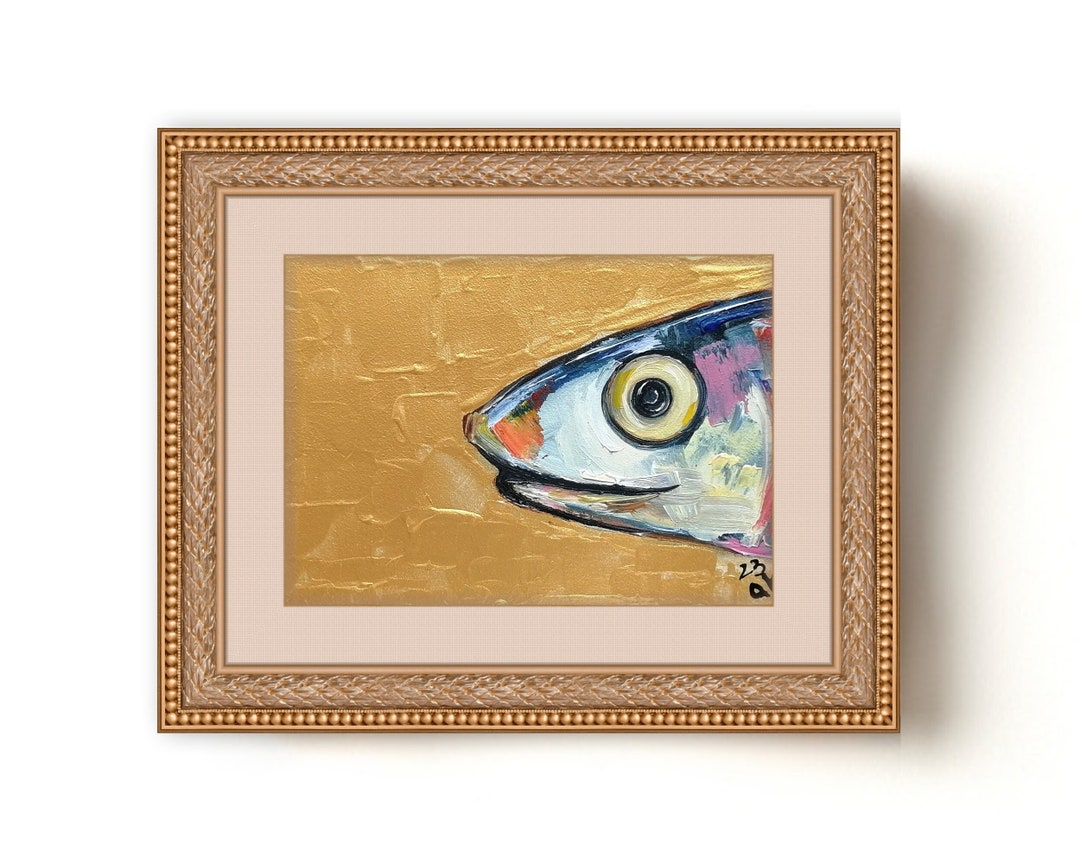 Sardine Art Original Painting Sardines Still Life Oil Painting ...