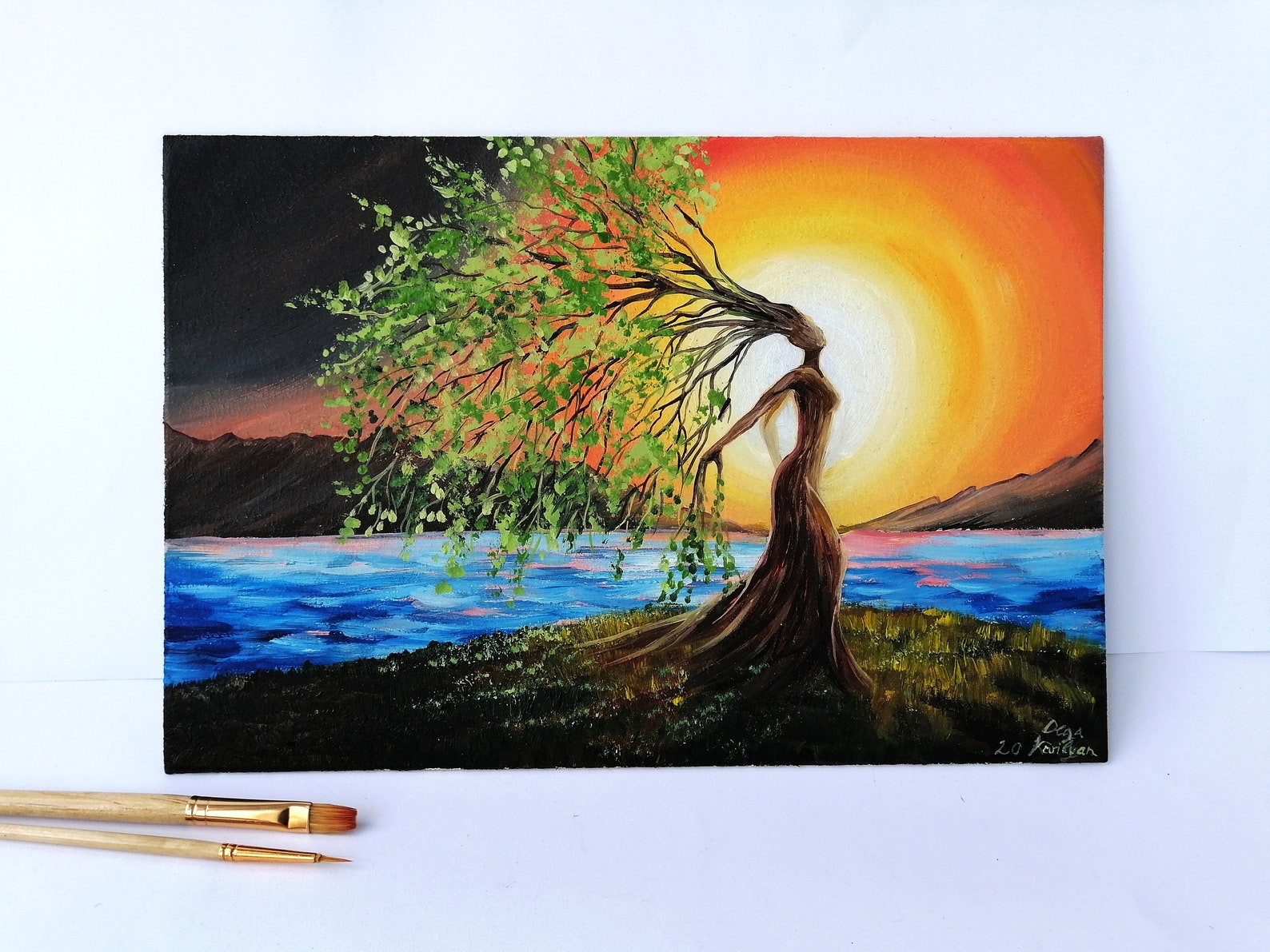 Mother Earth Painting Tree of Life Oil Painting Goddess | Etsy