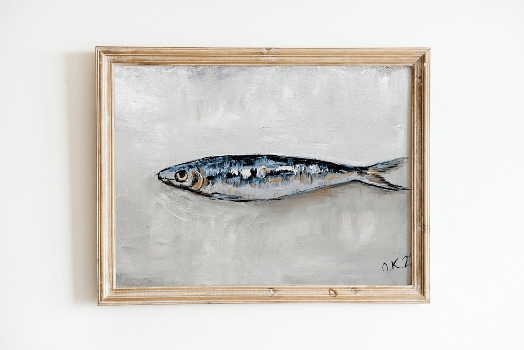 Sardine Art PRINT Painting Sardines Still Life Oil Painting Miniature ...