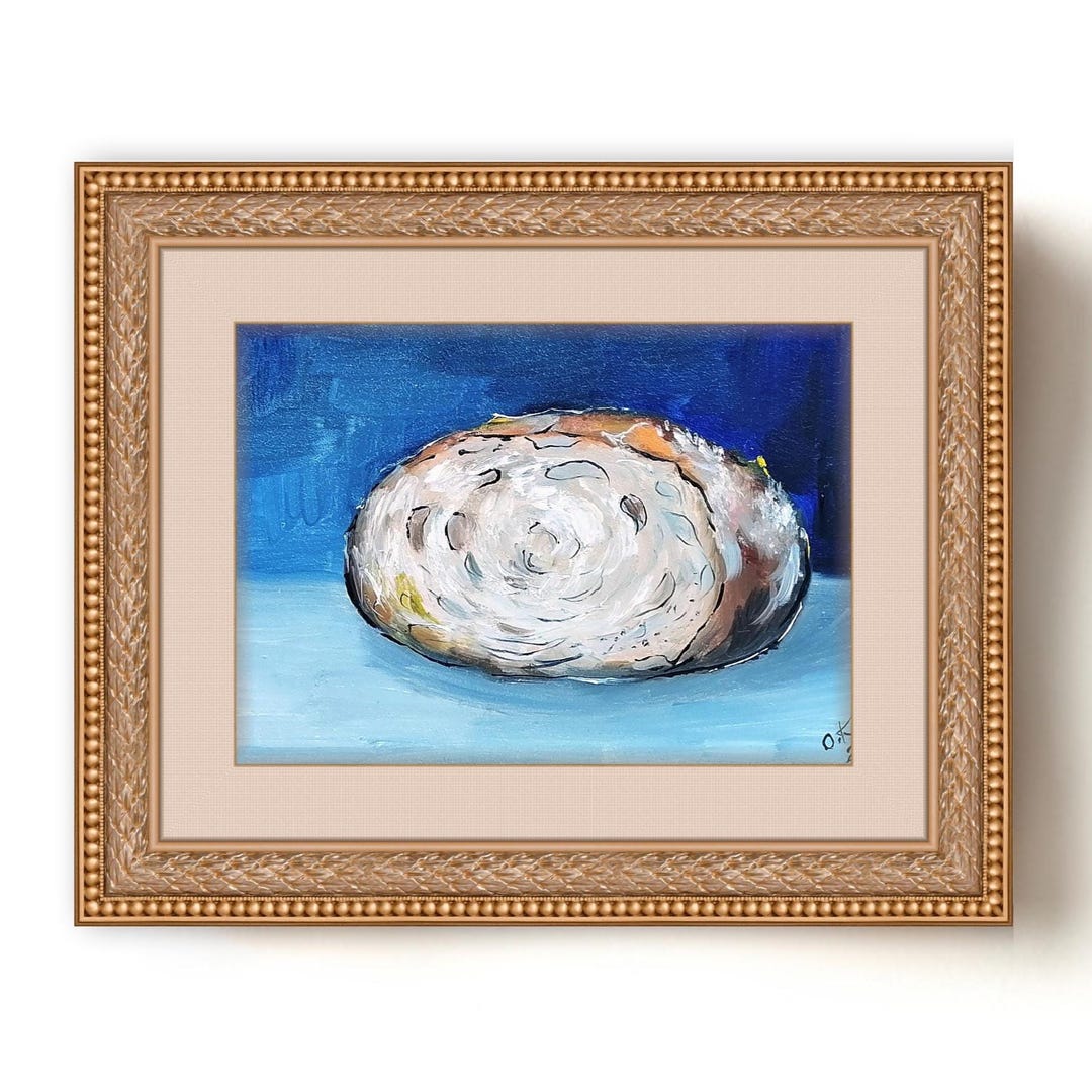 Mini Bread Oil Painting Original Art Dark Bread Loaf Still Life ...