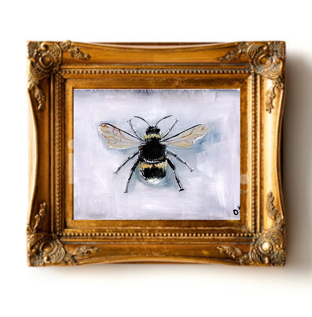 Bee Art Oil Painting Original Art Miniature Still Life Small Oil ...