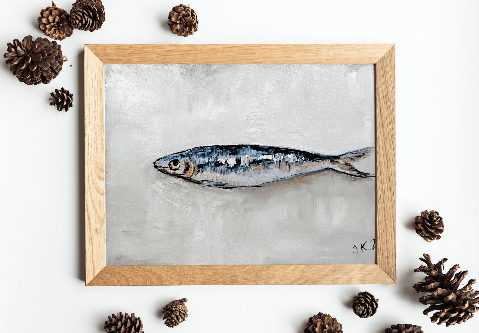 Sardine Art PRINT Painting Sardines Still Life Oil Painting Miniature ...