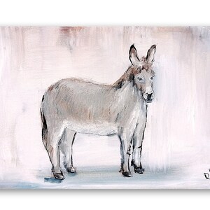 Custom Donkey Original Oil Painting Miniature Art 6x4 Small Animal ...
