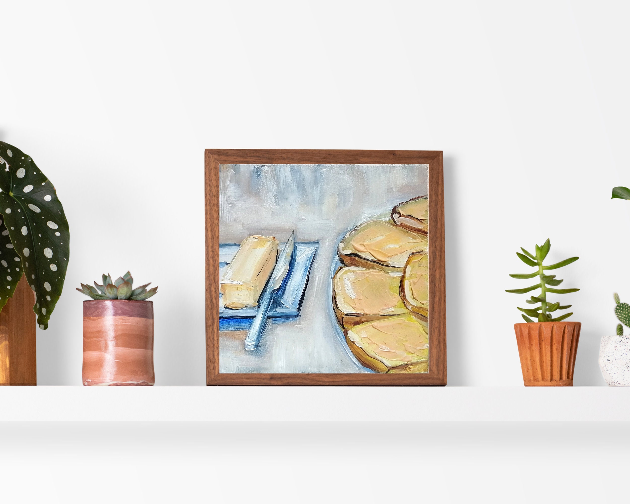 Butter Art Toast Original Painting Impasto Still Life Oil Painting ...
