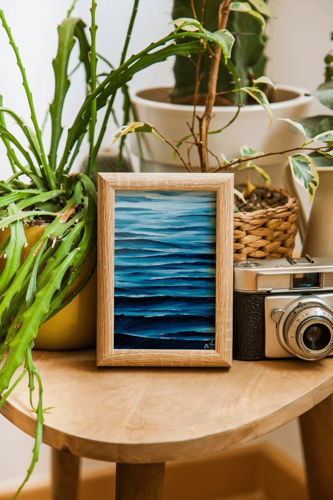 Ocean Oil Painting Original Dark Blue Water Surface Coastal Seascape ...