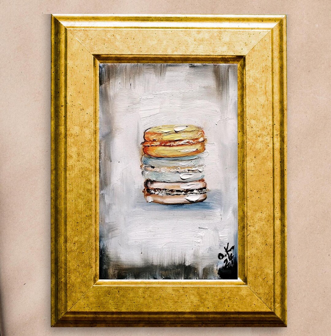 Macaroons Food Art Oil Painting Original Still Life Painting Moody ...