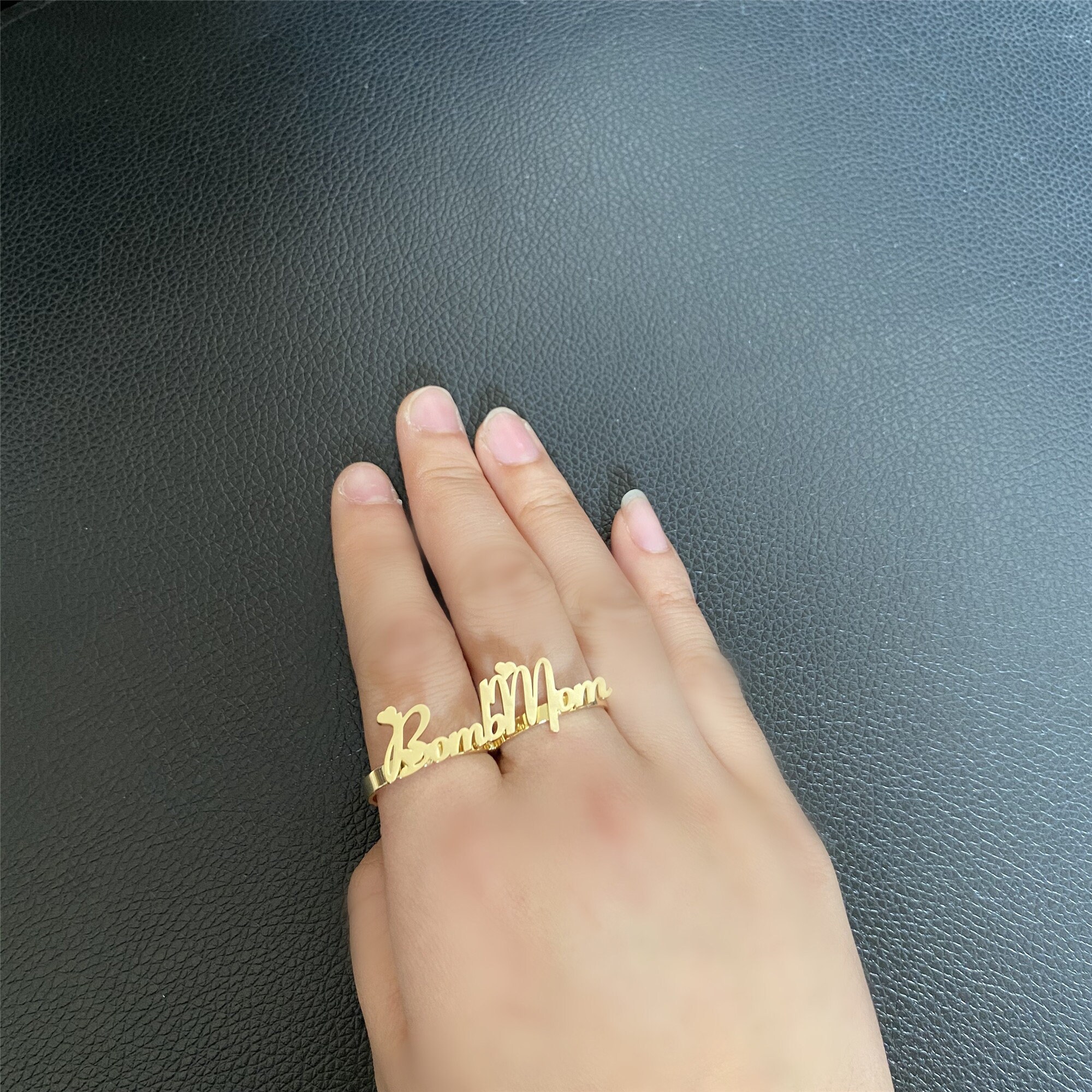 Personalized Name Ring Two Finger Name Ring Custom Ring | Etsy