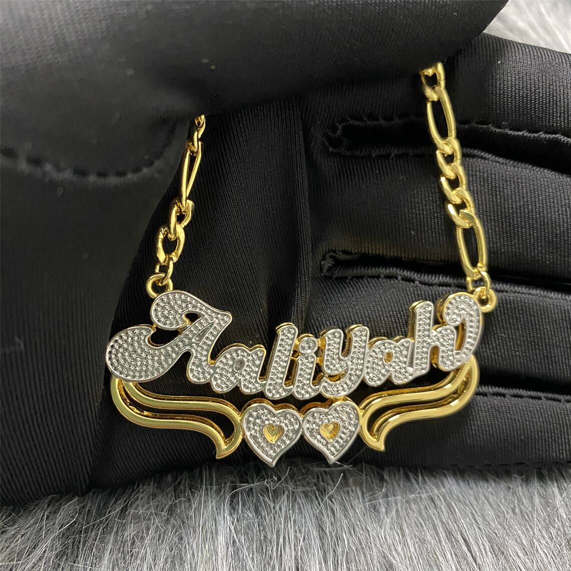 Custom Nameplate Necklace Name Necklace Double Plated Name - Etsy