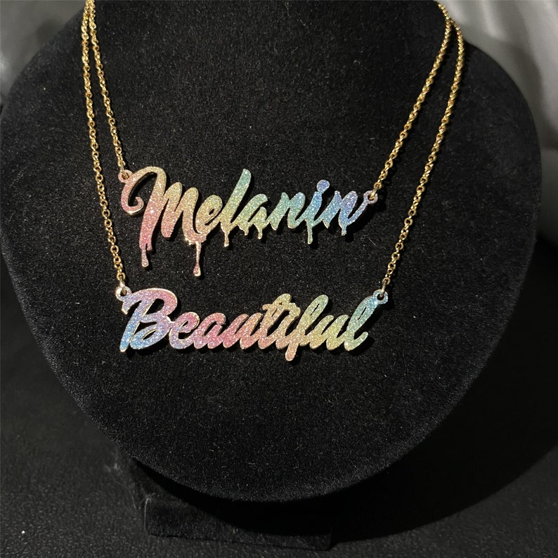 Custom Name Necklacebling Name Necklacescustom Bling - Etsy