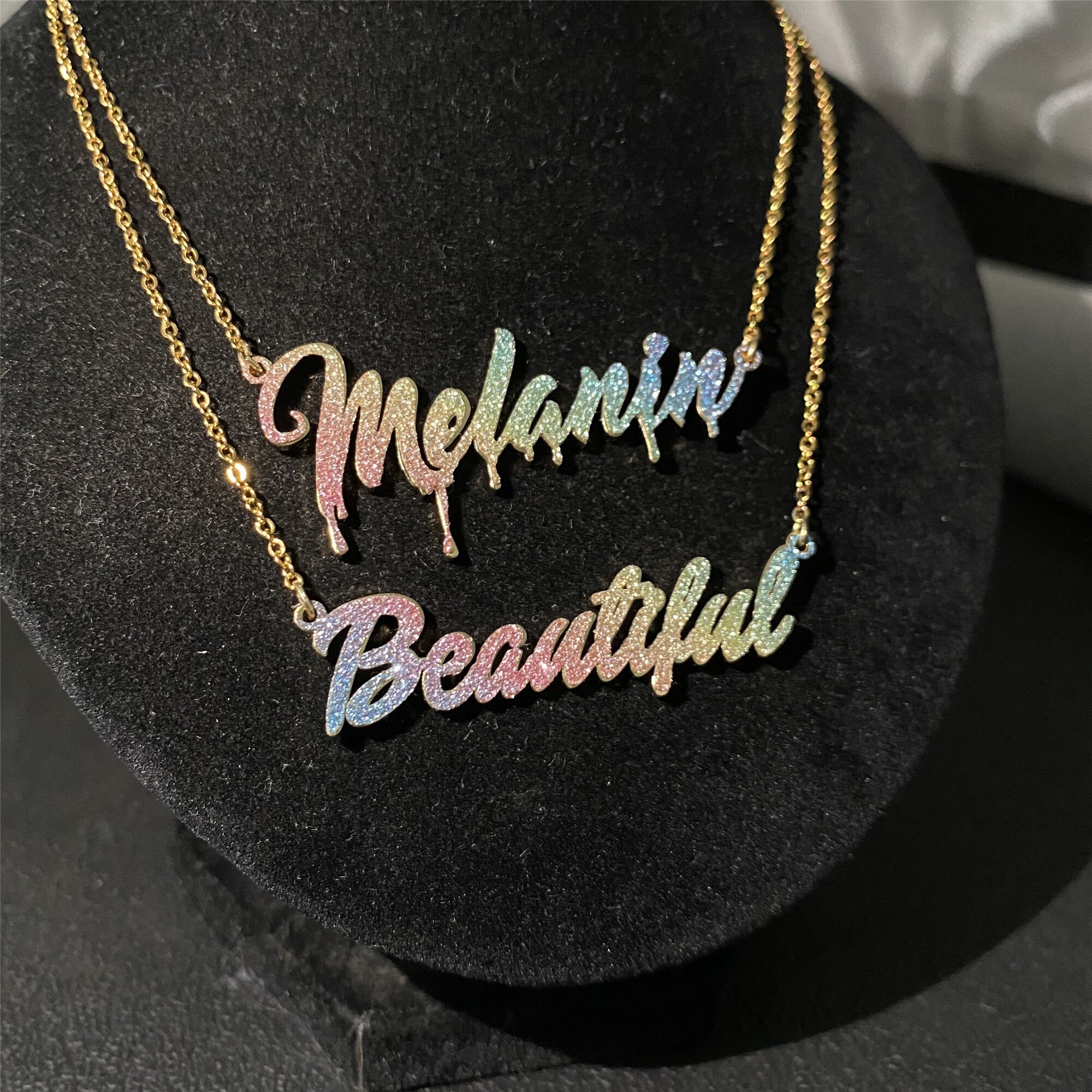 Custom Name NecklaceBling Name NecklacesCustom Bling | Etsy