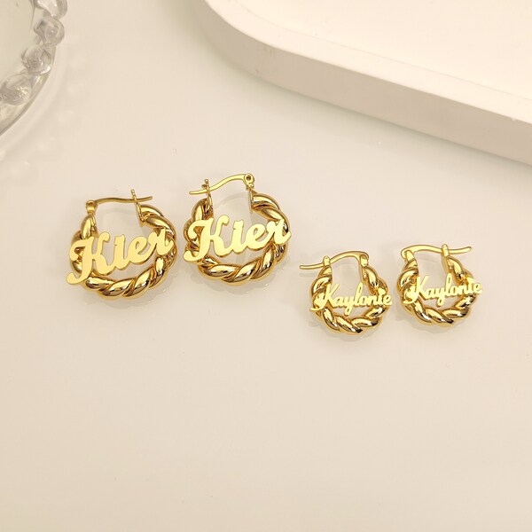 Custom Name Earrings - Etsy