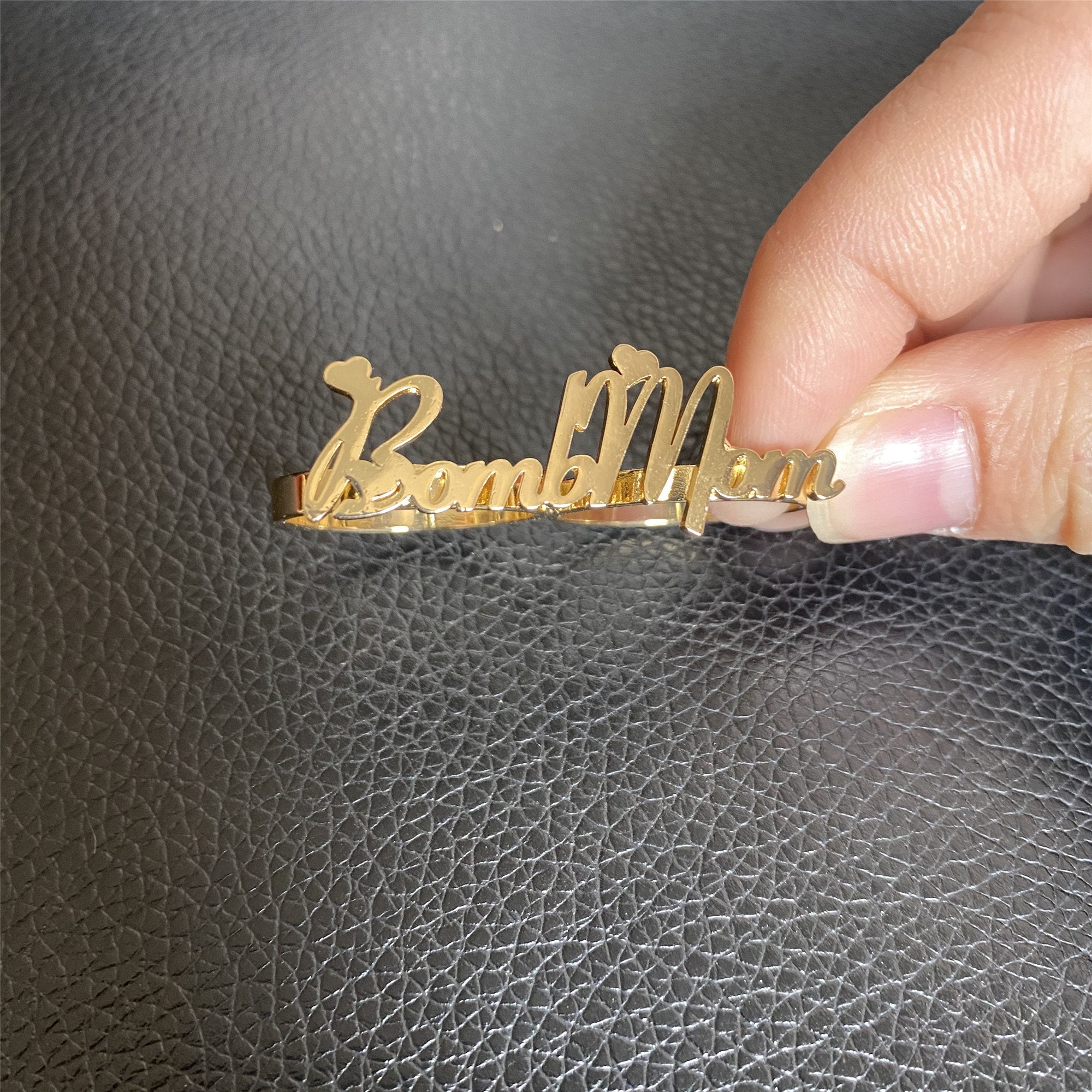 Personalized Name Ring Two Finger Name Ring Custom Ring - Etsy