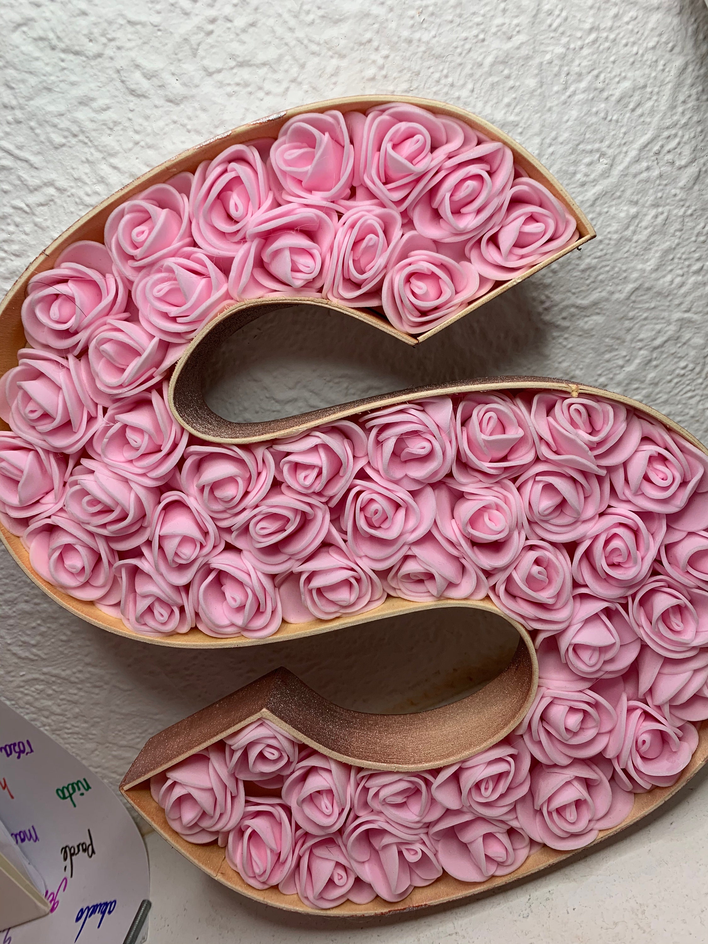 Letras rosas rellenables de madera - Etsy España