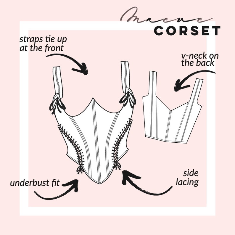 Maeve Underbust Corset Bespoke & Handmade Boned Bodice With Lacing and ...