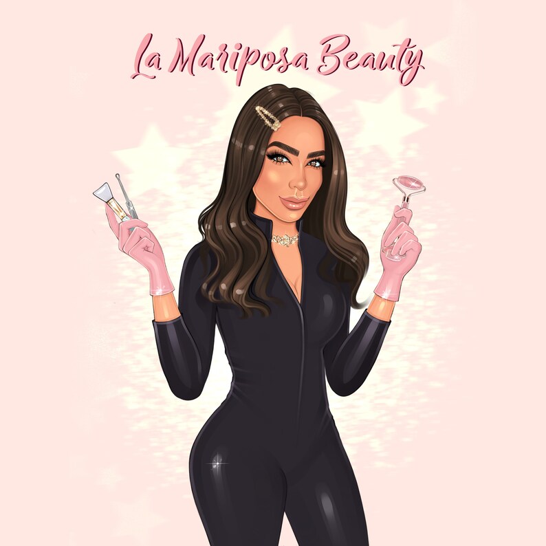 Custom Digital Portrait Esthetician Beauty Logo Personalized | Etsy