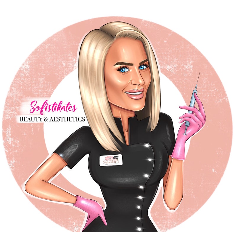 Custom Digital Portrait Esthetician Beauty Logo Custom - Etsy