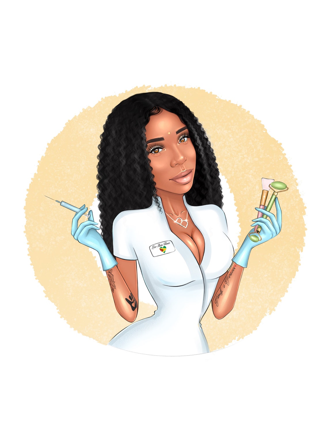 Custom Digital Portrait Esthetician Beauty Logo Personalized | Etsy