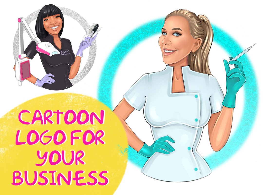 Custom Cartoon Logo, Caricature Portrait Logo From Photo, Skincare Logo ...