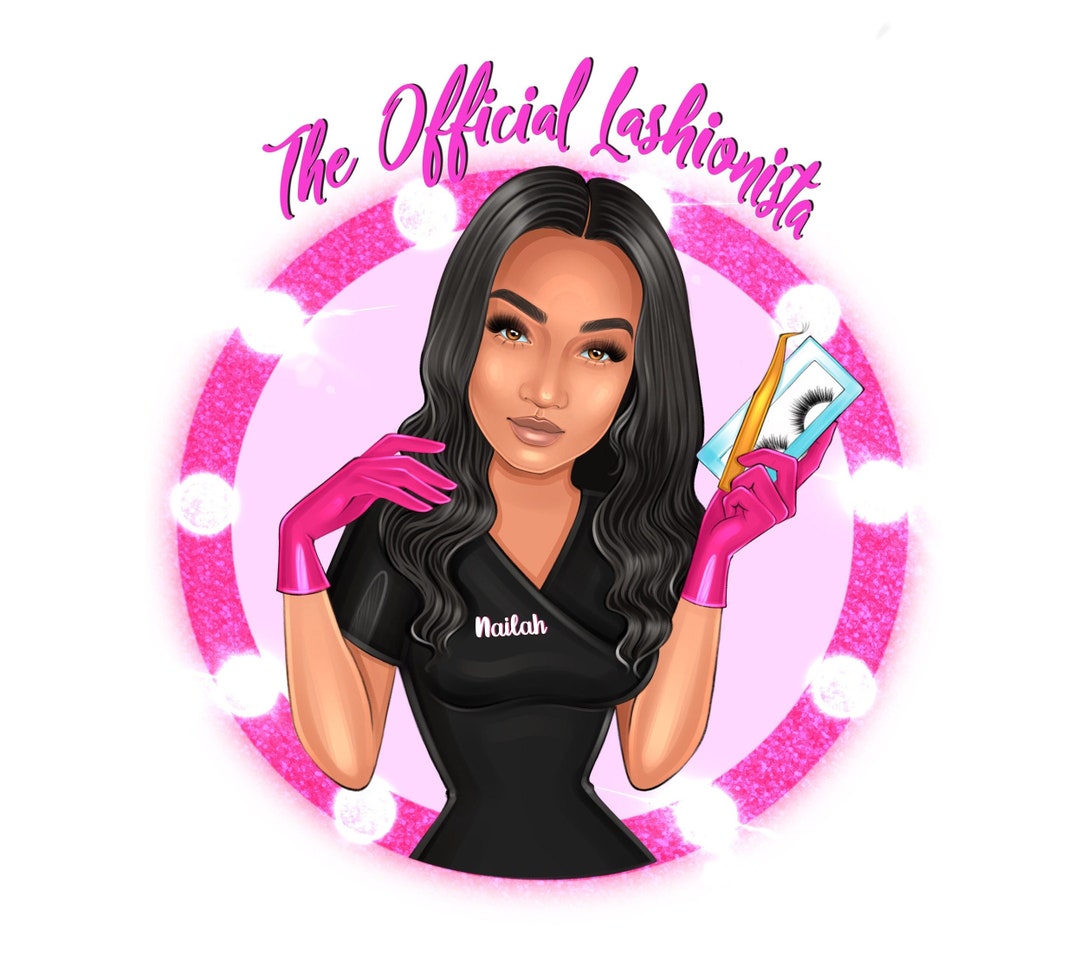 Custom Cartoon Logo From Your Photo, Caricature Portrait Logo, Lash ...