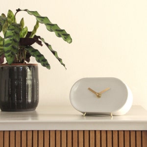 Clock for Office Desk | Modern Shelf Clock With Golden Hands | Beside ...