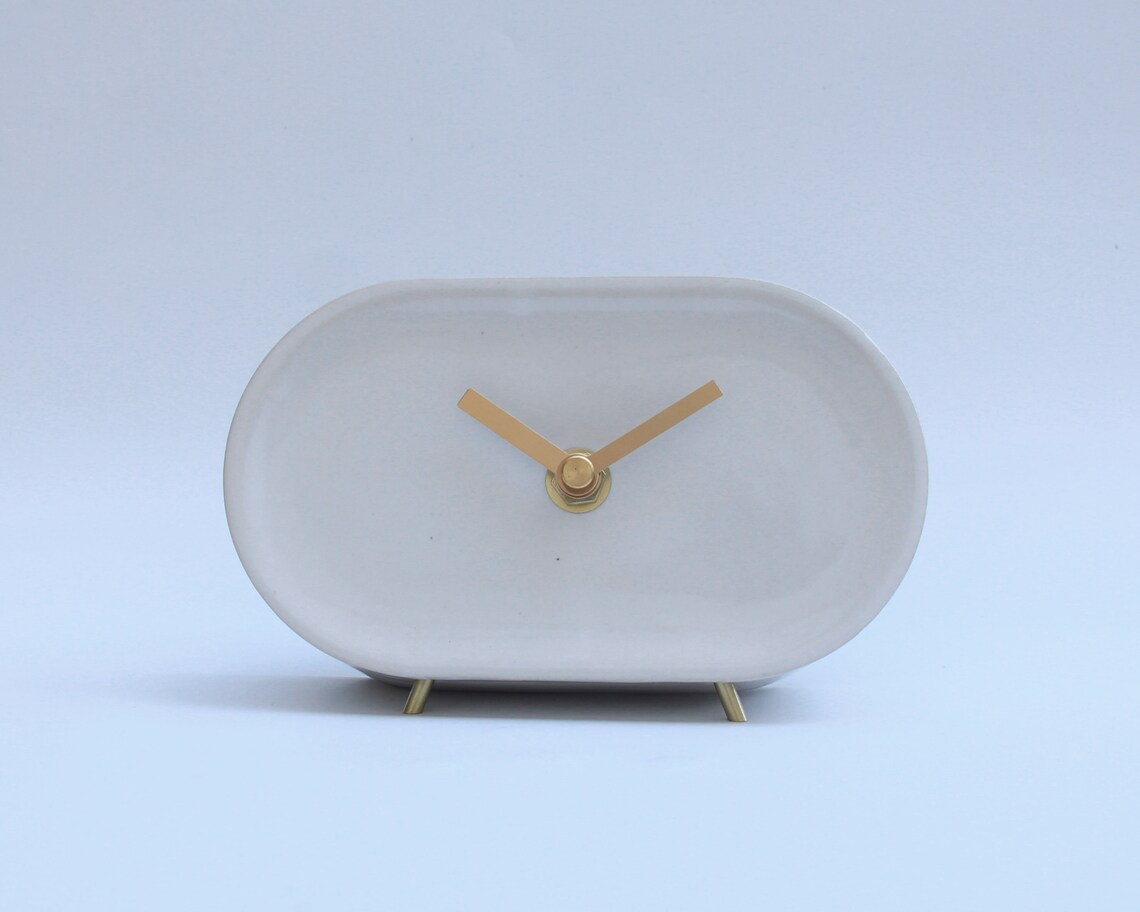 Modern Ceramic Shelf Clock Home Office Decor - Etsy