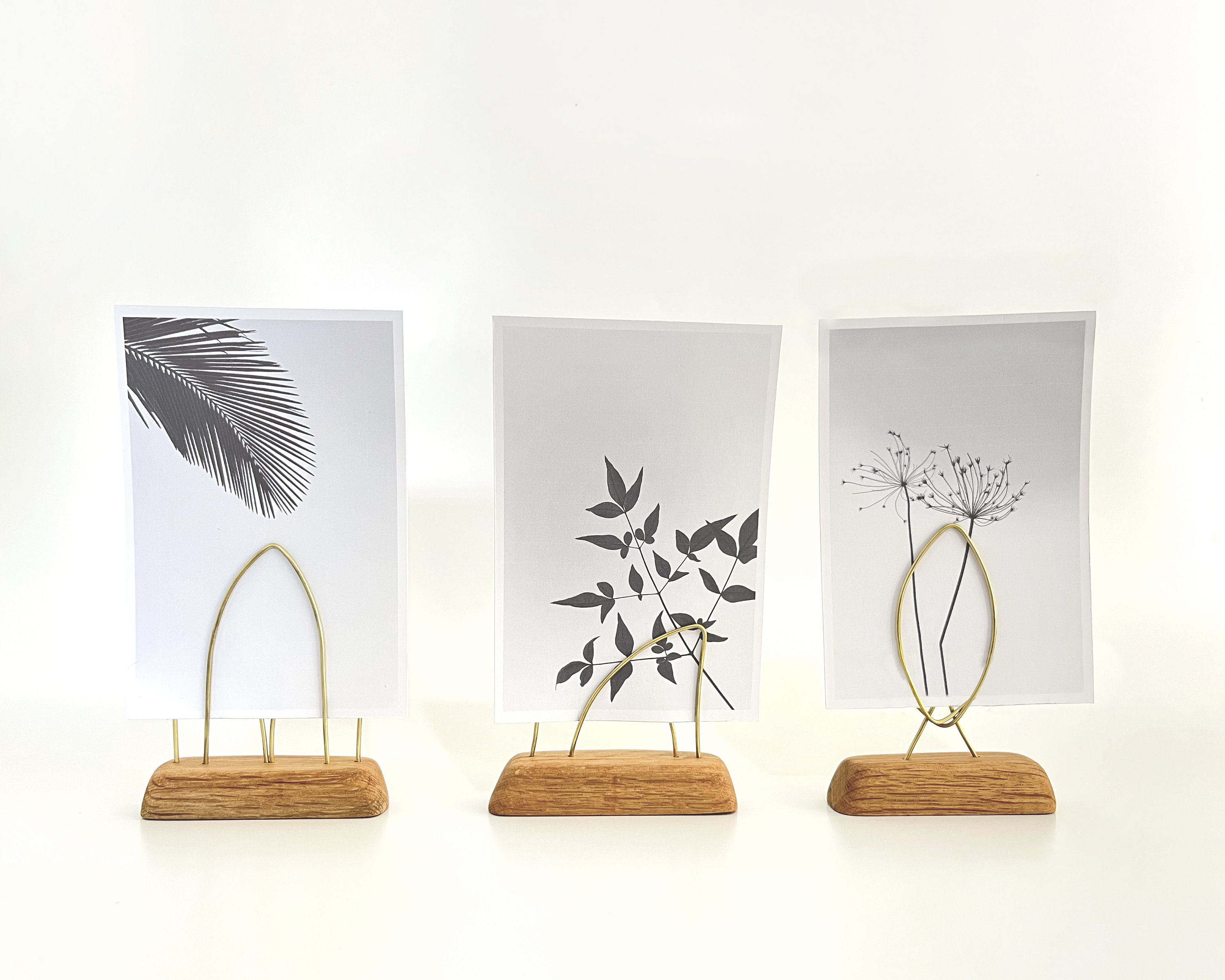 Picture Holder Brass and Wood Card Stand Unique Photo - Etsy