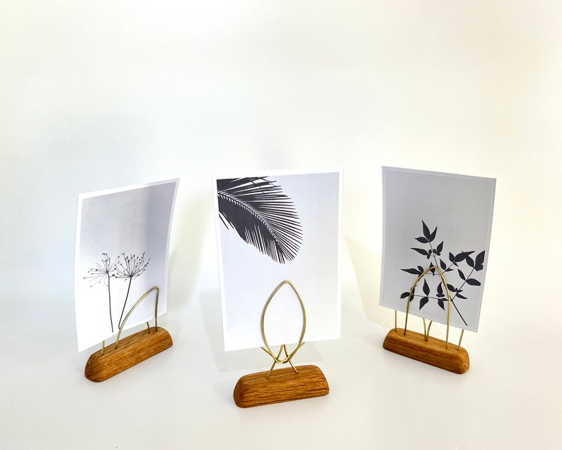 Picture Holder Brass and Wood Card Stand Unique Photo - Etsy