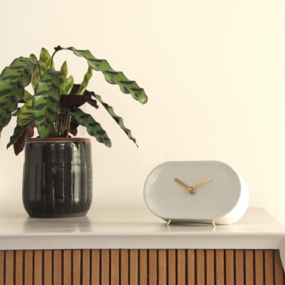 Clock for Office Desk Modern Shelf Clock With Golden Hands - Etsy